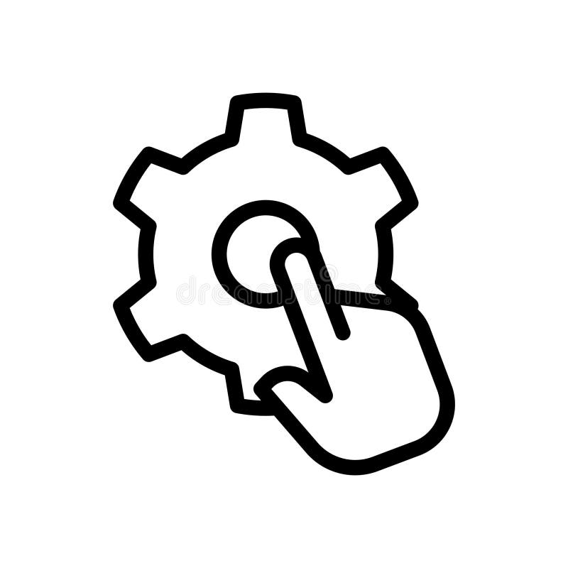 Icon Hand Clicking Setting Gear Stock Vector - Illustration of circle ...