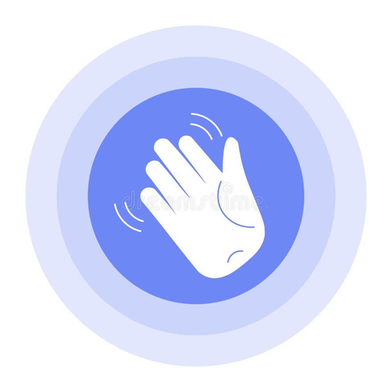 An Icon with a Hand Greeting an Emotion. Waving Hand Gesture Icon Stock ...