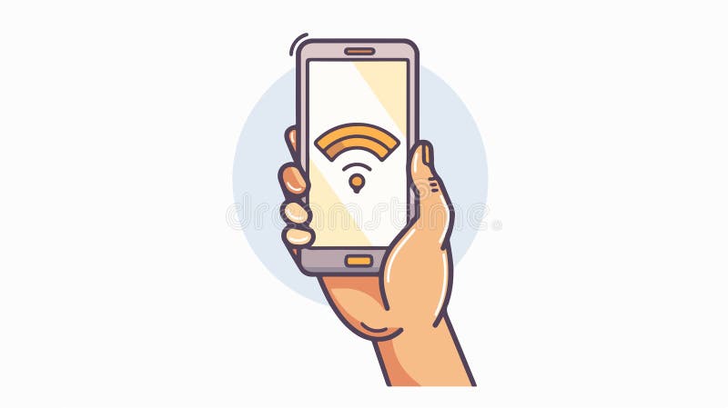 Professional Hand Holding Phone with WiFi Outline Icon Vector Stock ...