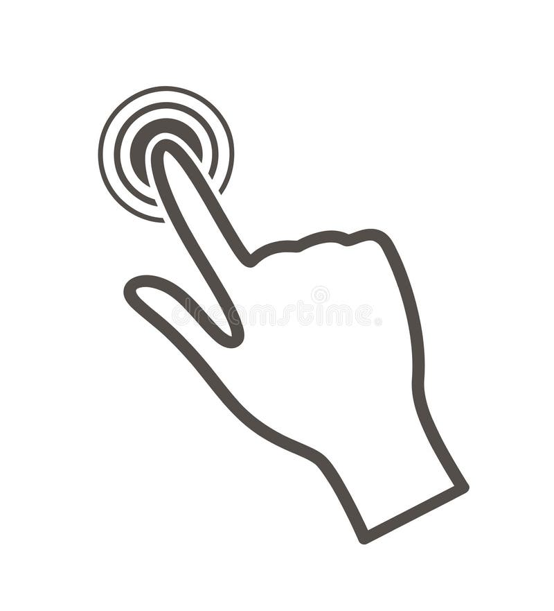 Icon of hand touch sensor stock vector. Illustration of design - 122941488