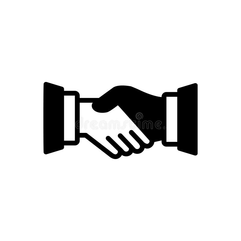 Black Solid Icon for Handshake, Partnership and Collaboration Stock ...