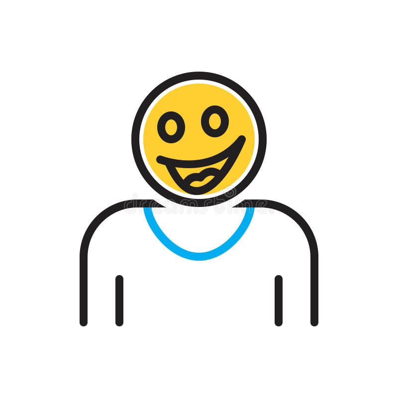 Multi Color Icon for Happy, Fain and Joyous Stock Illustration ...