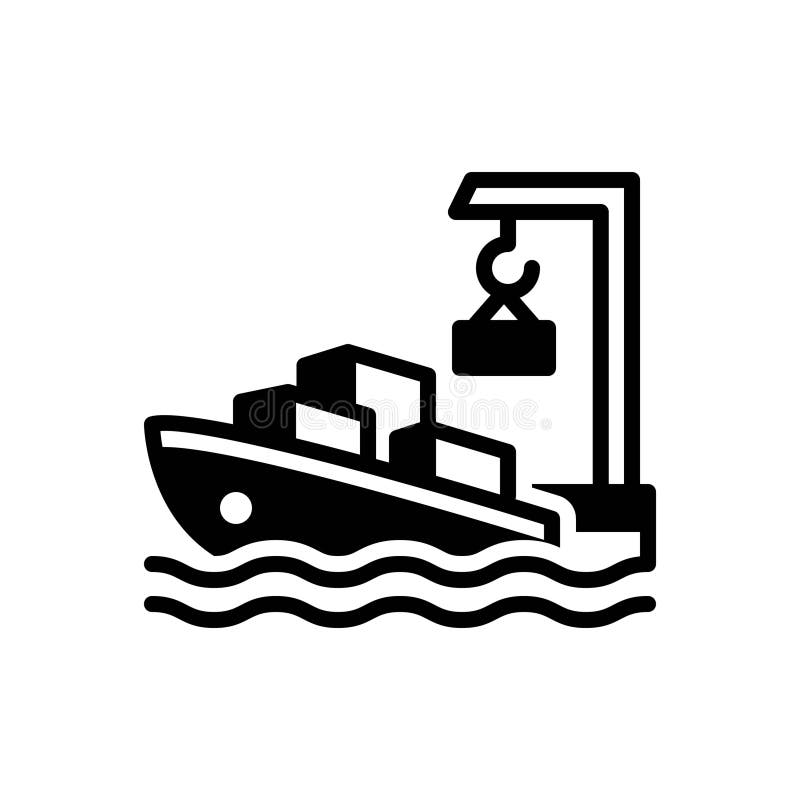 Black Solid Icon for Harbour, Port and Transport Stock Vector ...
