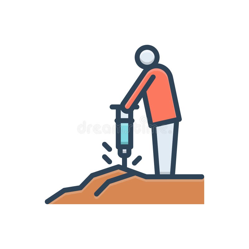 Color Illustration Icon for Hard, Difficult and Arduous Stock ...