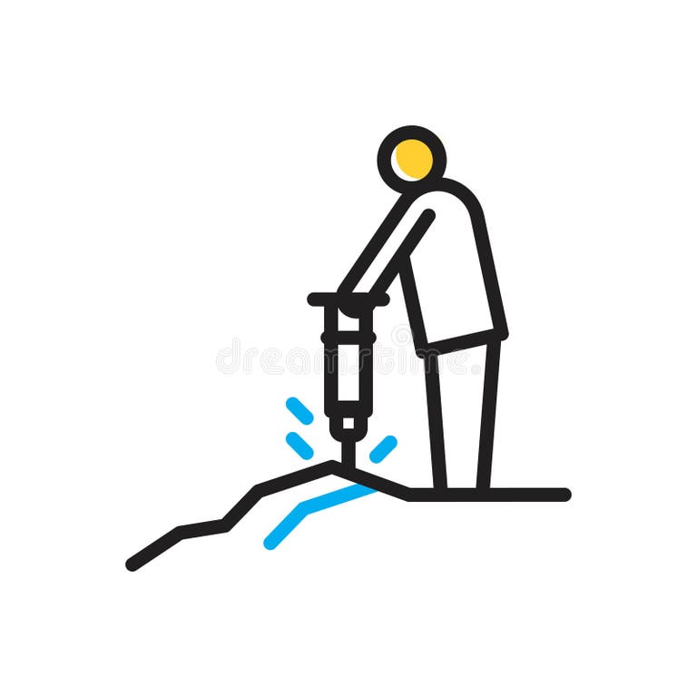 Multi Color Icon for Hard, Difficult and Harsh Stock Illustration ...