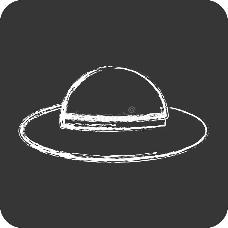 Icon Hat. Suitable for Summer Symbol. Chalk Style. Simple Design ...