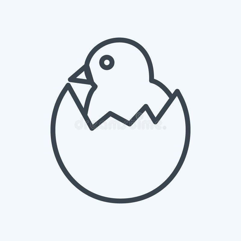 Icon Hatched Egg. Suitable for Garden Symbol. Line Style. Simple Design ...