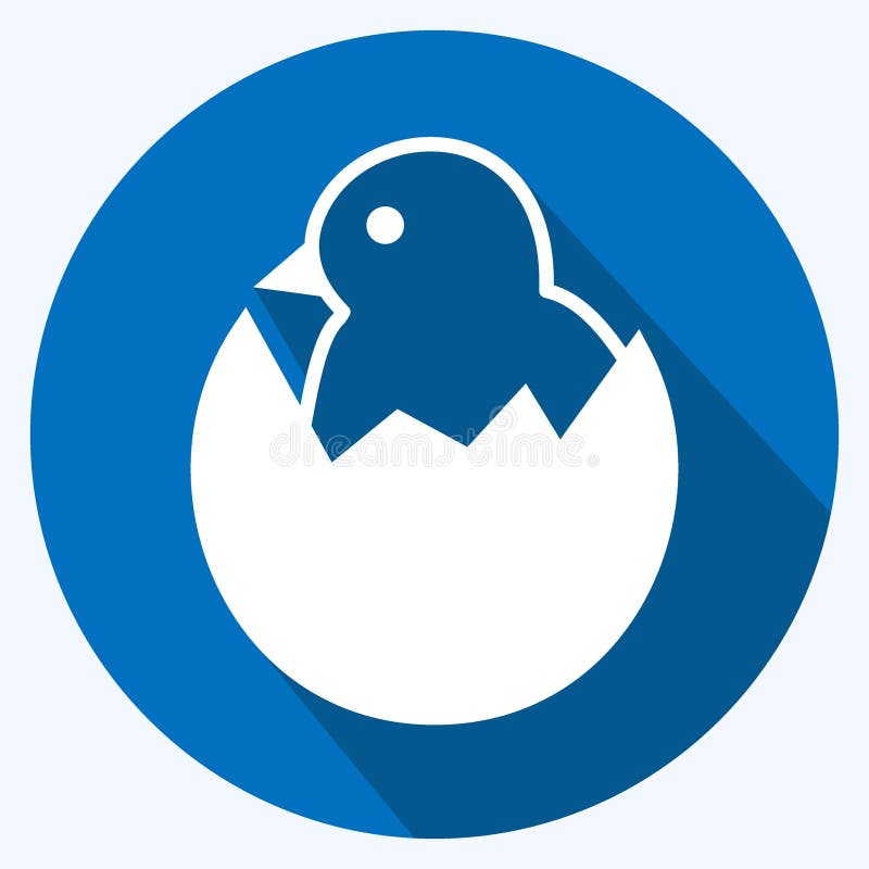 Icon Hatched Egg. Suitable for Garden Symbol. Long Shadow Style. Simple ...