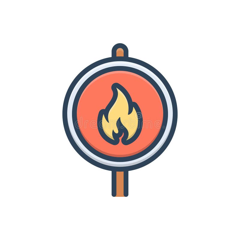 Color Illustration Icon for Hazard, Danger and Burning Stock ...