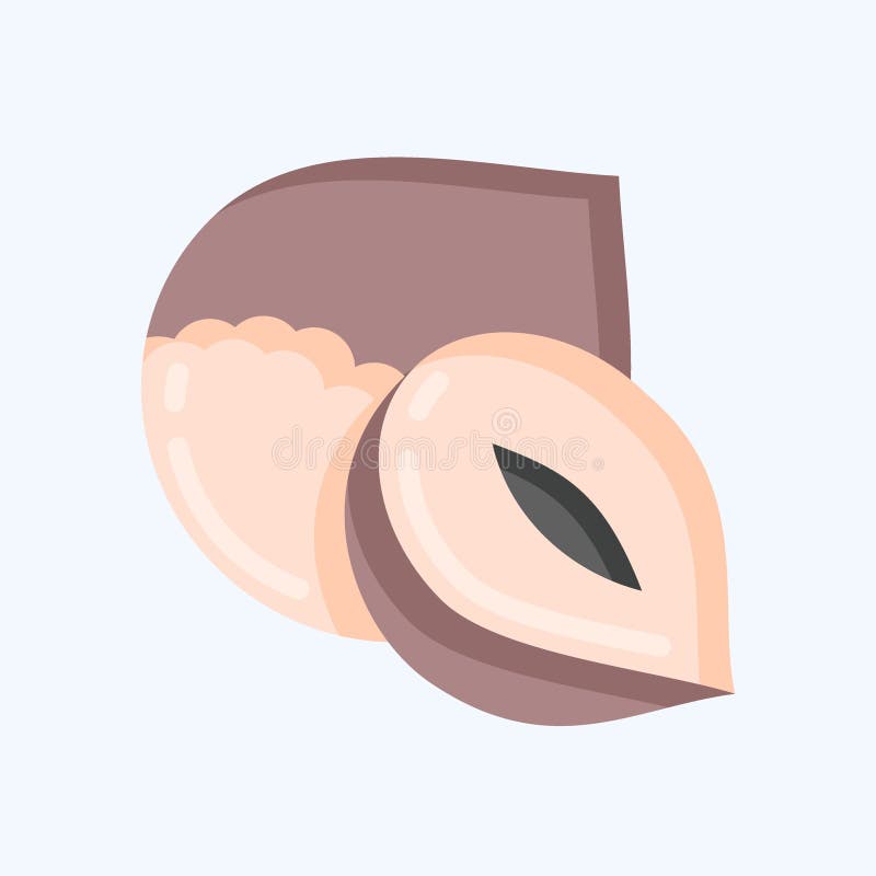 Icon Hazelnut. Suitable for Nuts Symbol. Flat Style. Simple Design Editable. Design Template ...
