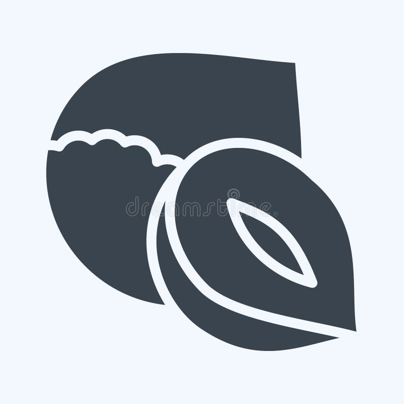 Icon Hazelnut. Suitable for Nuts Symbol. Glyph Style. Simple Design ...