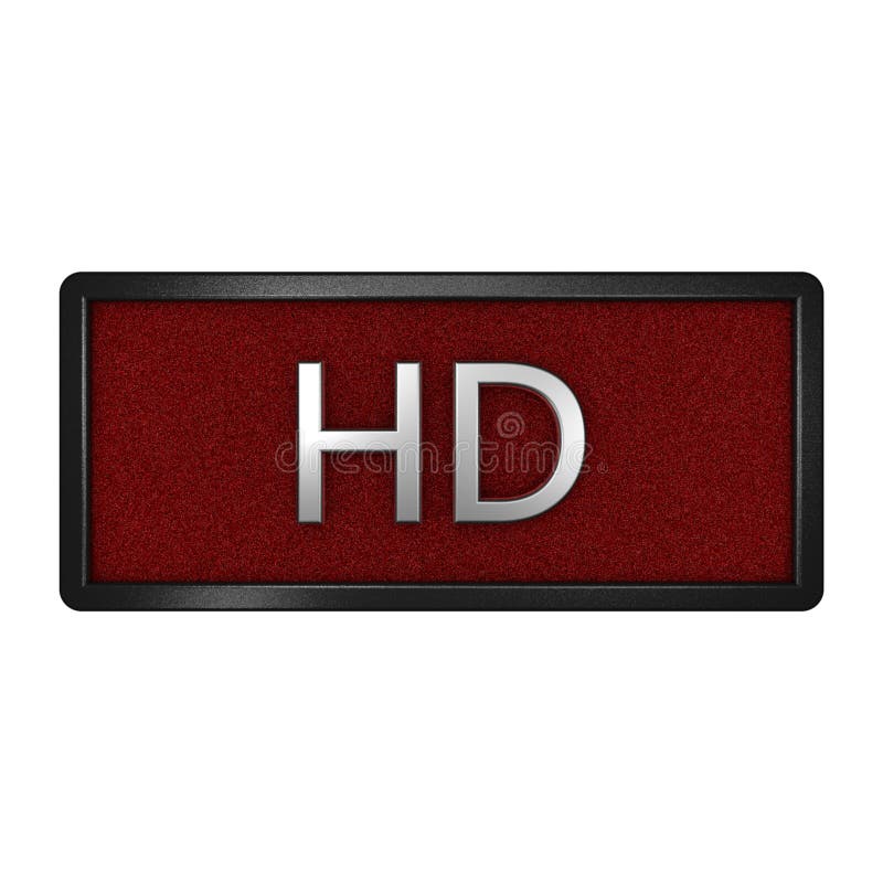 Icon `HD`. Video Quality. Isolated Graphic Illustration. 3D Rendering ...