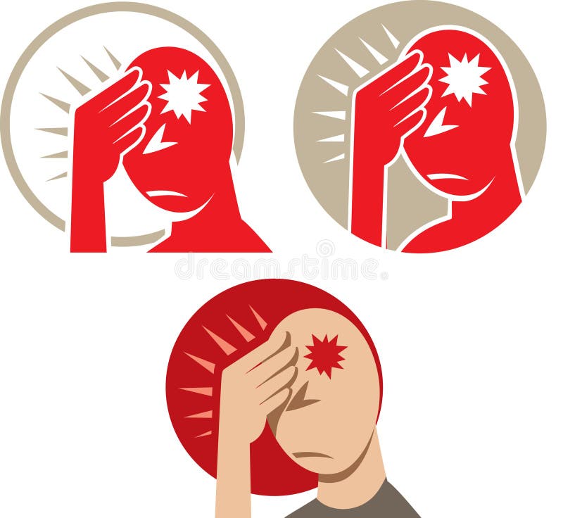 Icon of a Headache or Migraine Stock Illustration - Illustration of ...