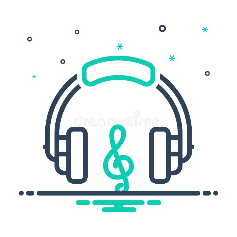 Mix Icon for Headphone, Listen and Electronic Stock Vector ...