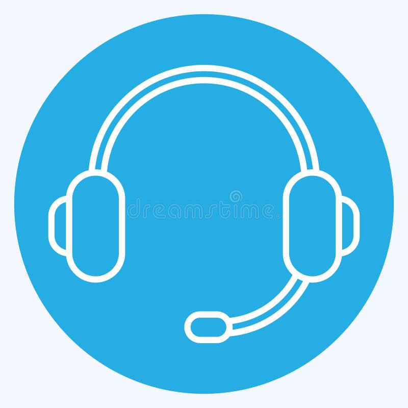 Icon Headphone. Suitable for Computer Components Symbol. Blue Eyes ...