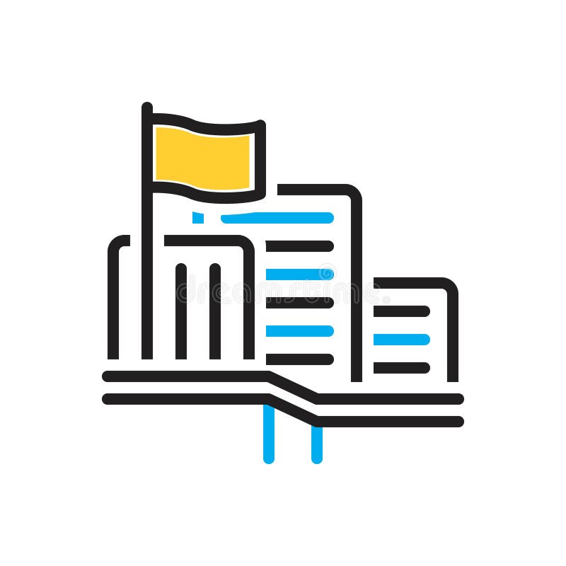 Multi Color Icon for Headquarters, Command Post and Center Stock ...