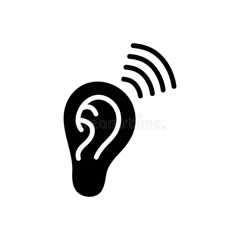Black Solid Icon for Heard, Listened and Frequent Stock Vector ...