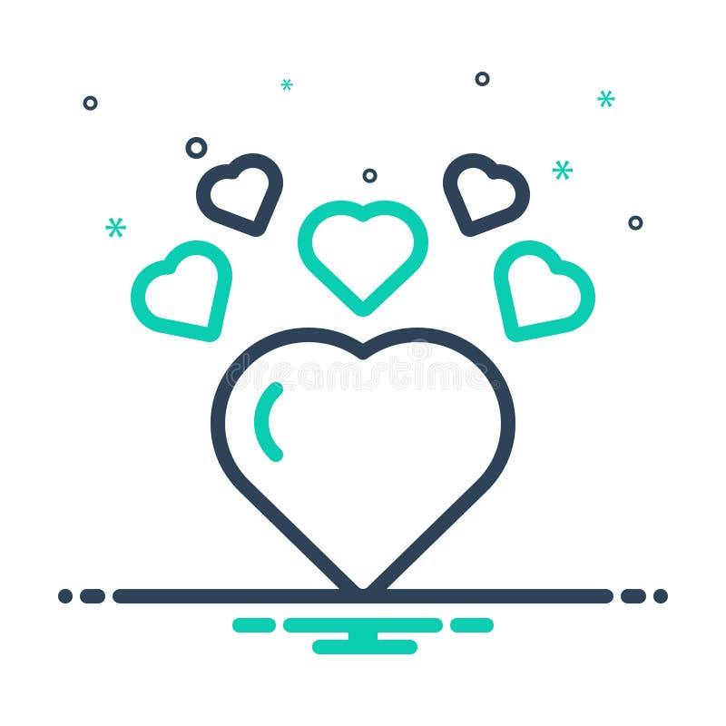 Mix Icon for Heart, Cardiac and Valentine Stock Vector - Illustration ...