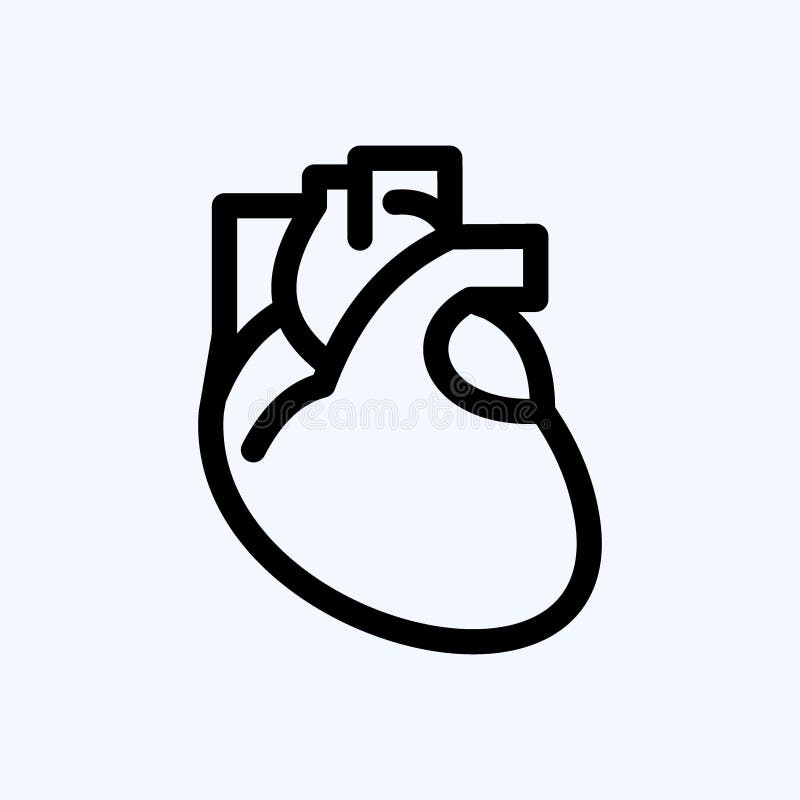 Icon Heart. Suitable for Education Symbol. Line Style. Simple Design ...