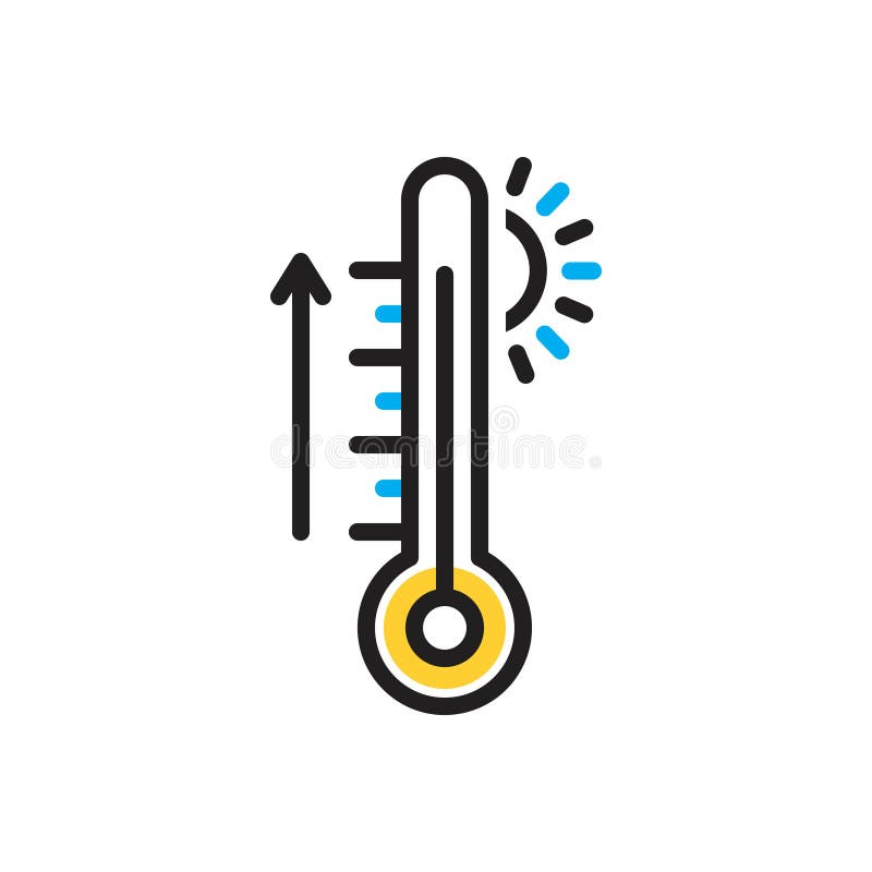 Multi Color Icon for Heat, Caloric and Warm Stock Illustration ...