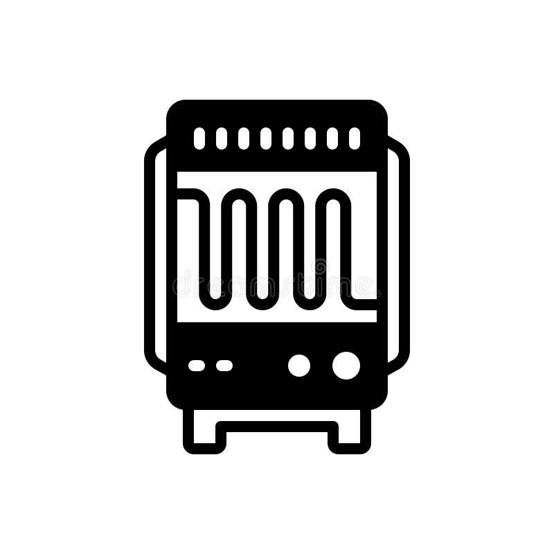 Black Solid Icon for Heater, Gas and Home Stock Vector - Illustration ...