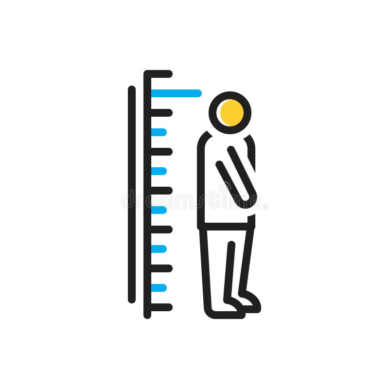 Multi Color Icon for Height, Tall and Figure Stock Illustration ...