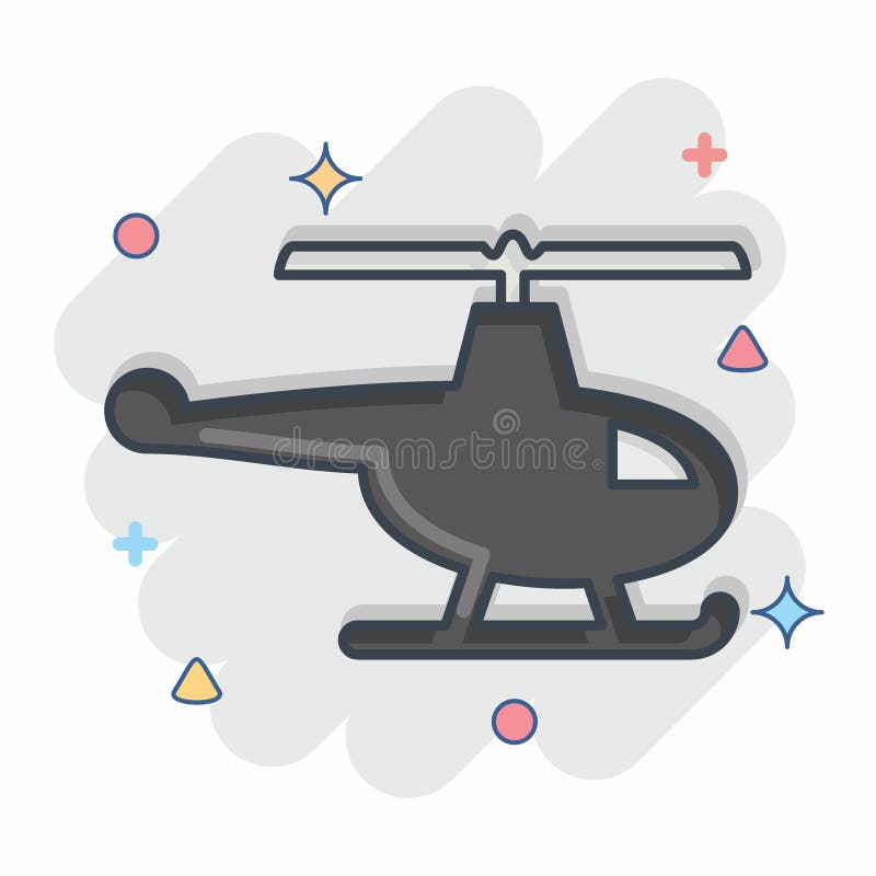Icon Helicopter. Related To Drone Symbol. Comic Style. Simple Design ...