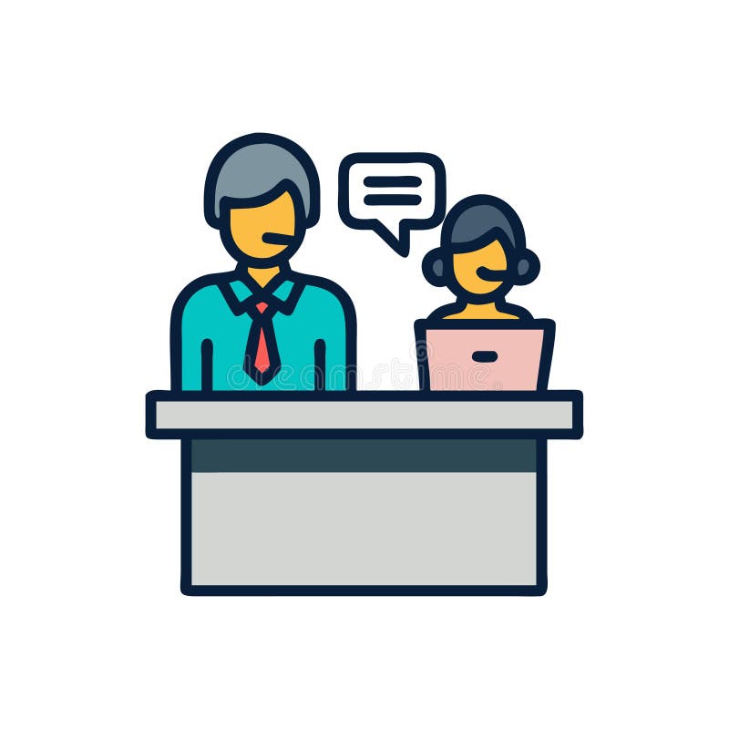 Icon of Help Desk for Customer Assistance Stock Photo - Illustration of ...