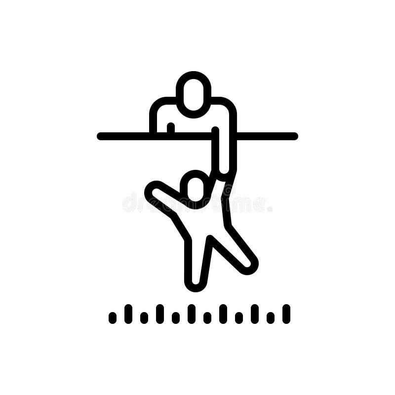 Black Line Icon for Help, Helping and Save Stock Vector - Illustration ...