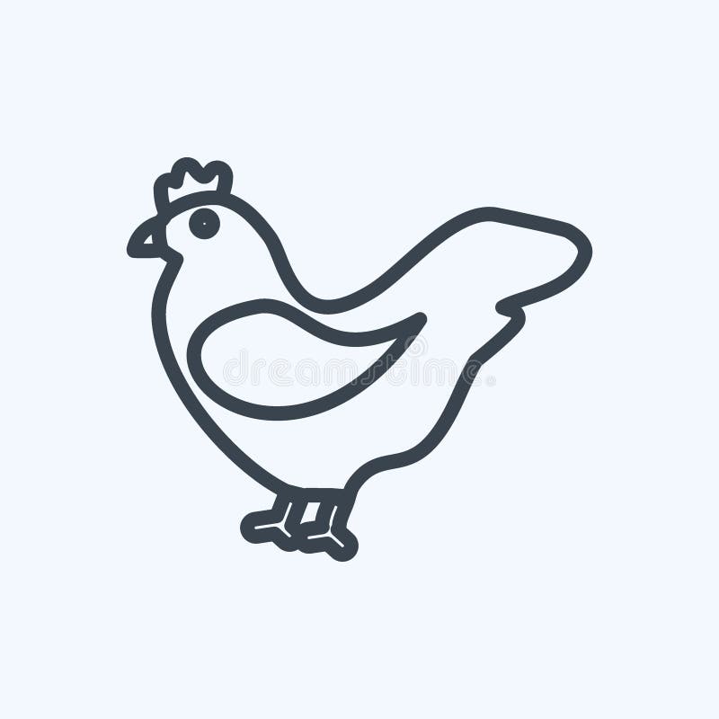 Icon Hen. Suitable for Garden Symbol. Line Style. Simple Design ...