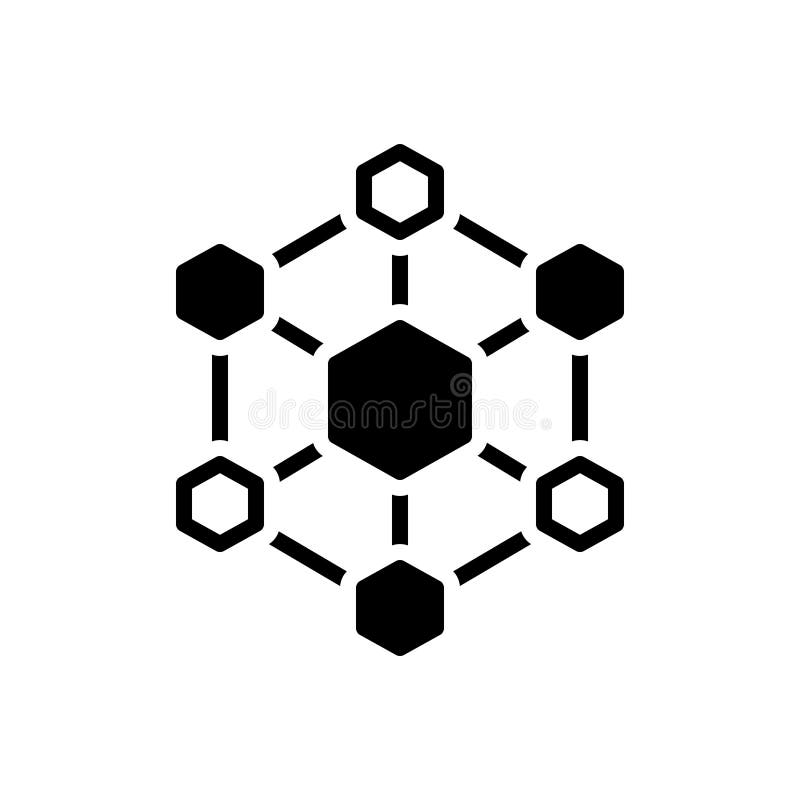 Black Solid Icon for Hexagonal Interconnections, Interconnections and ...