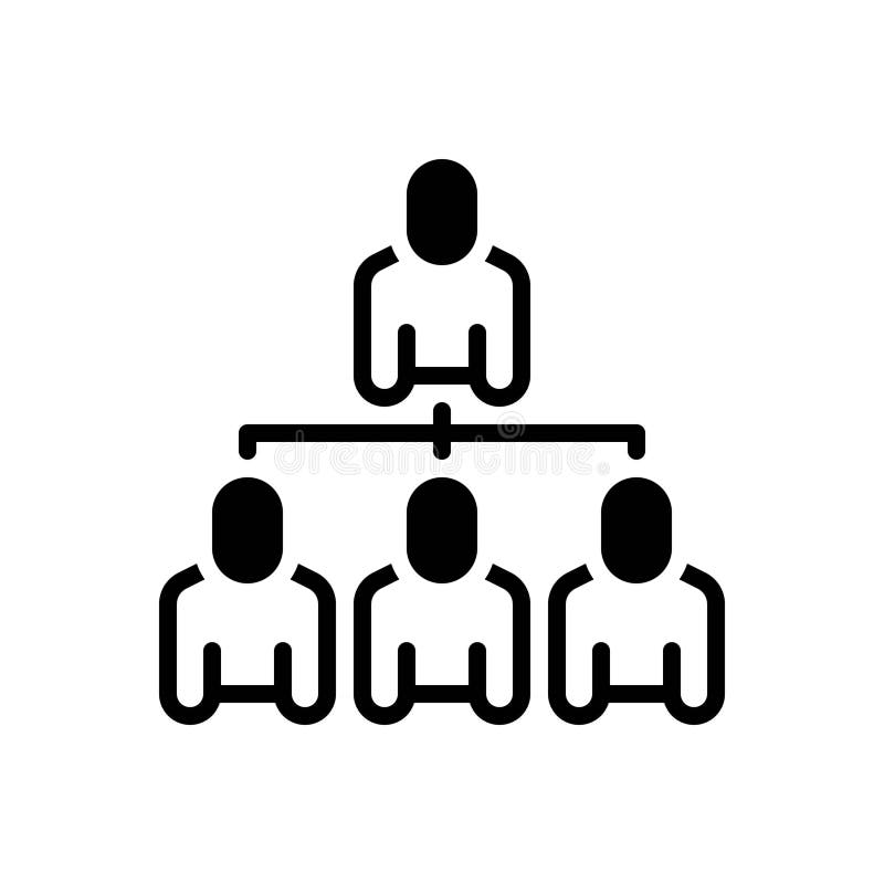 Black Solid Icon for Hierarchy, Connection and Employee Stock Vector ...