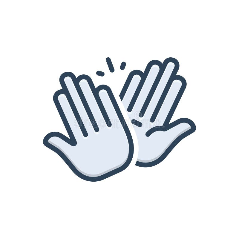 Color Illustration Icon for High Five, Hand Slap and Meet Stock ...
