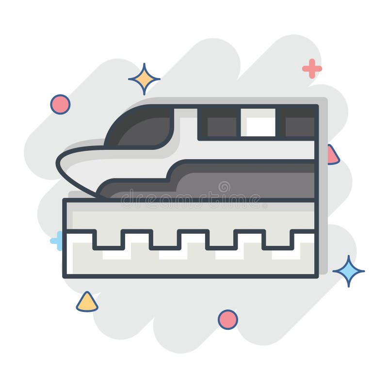 Icon High Speed Train. Related To Future Technology Symbol. Comic Style ...
