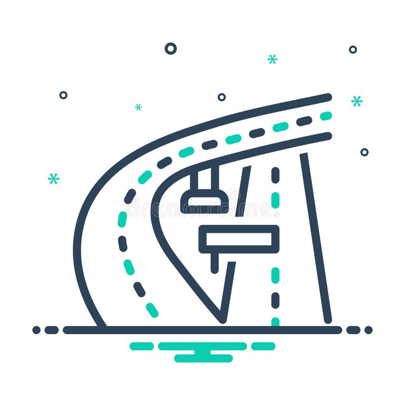 Mix Icon for Highway, State Highway and Roadway Stock Illustration ...