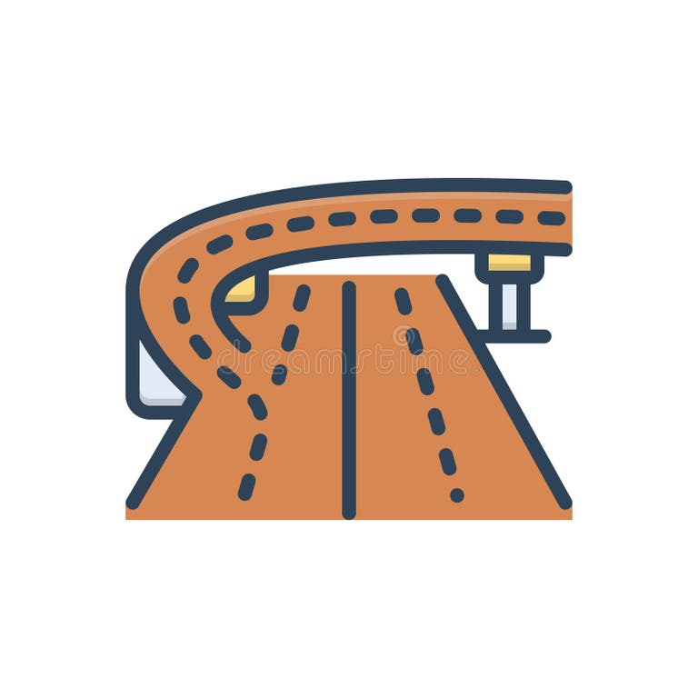 Color Illustration Icon for Highway, Thoroughfare and Roads Stock ...