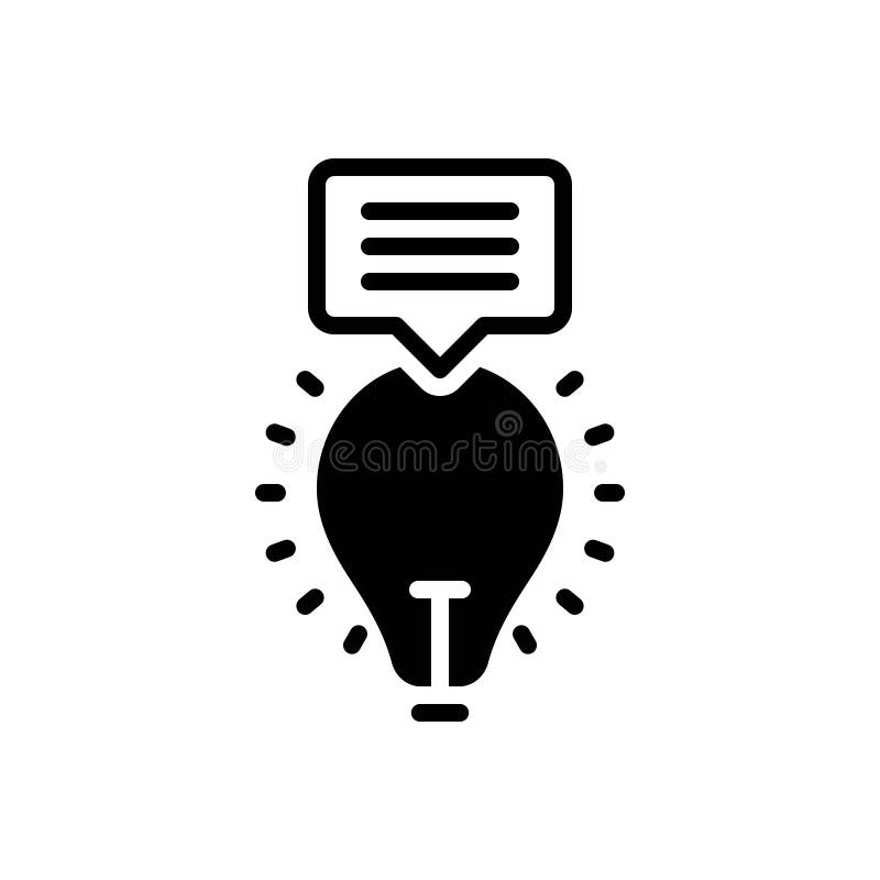 Black Solid Icon for Hint, Suggestions and Ideas Stock Vector ...