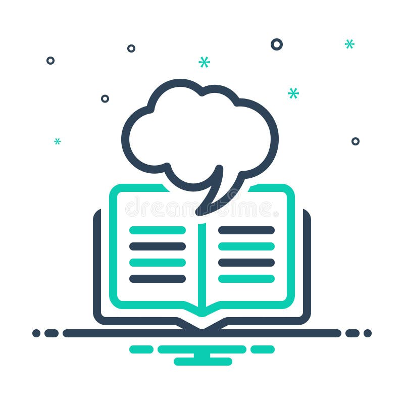 Mix Icon for Hints, Signal and Open Book Stock Vector - Illustration of ...