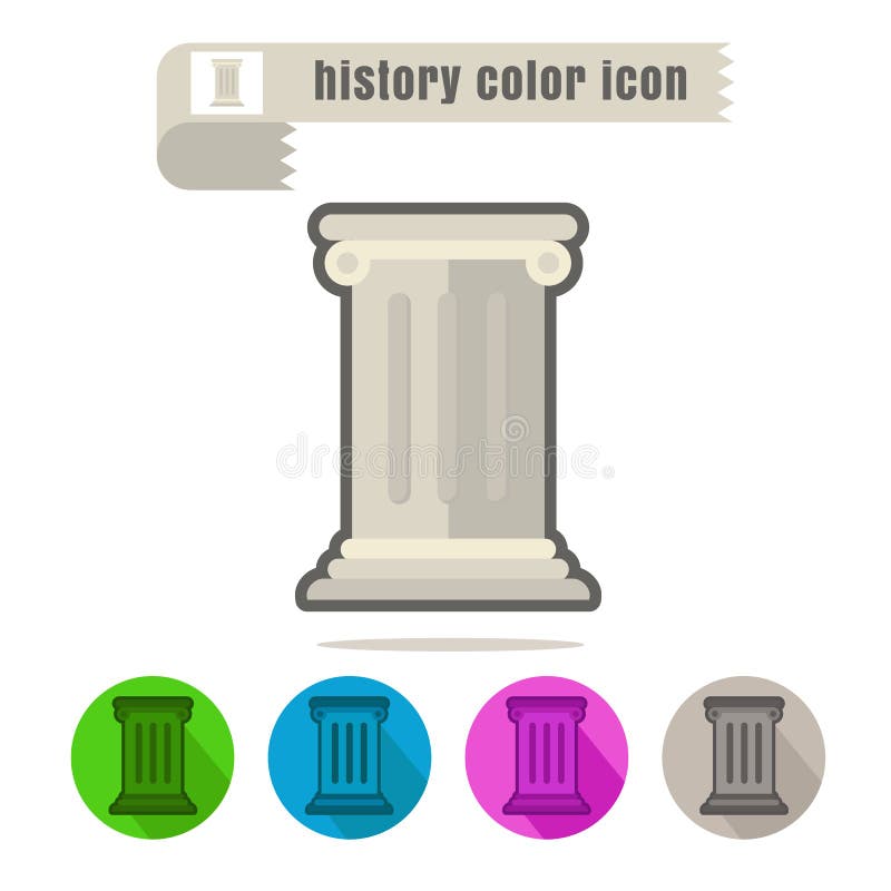 Icon History Color on White Background Stock Vector - Illustration of ...