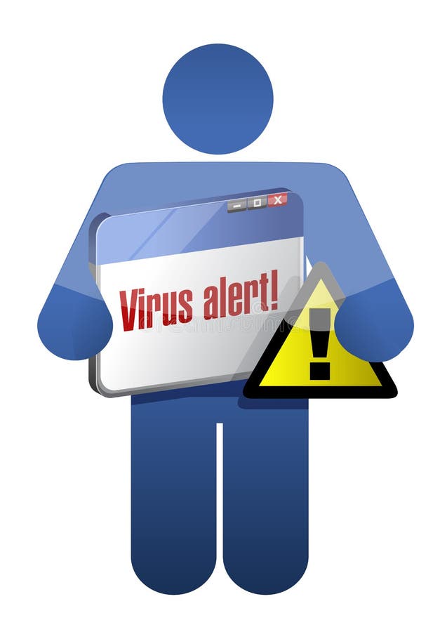 Icon Holding a Browser with a Virus Alert. Stock Illustration ...