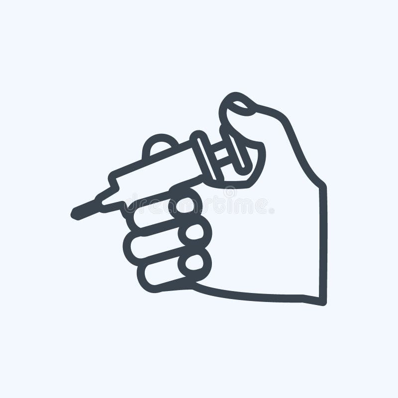 Icon Holding Injection. Suitable for Hand Actions Symbol. Line Style ...