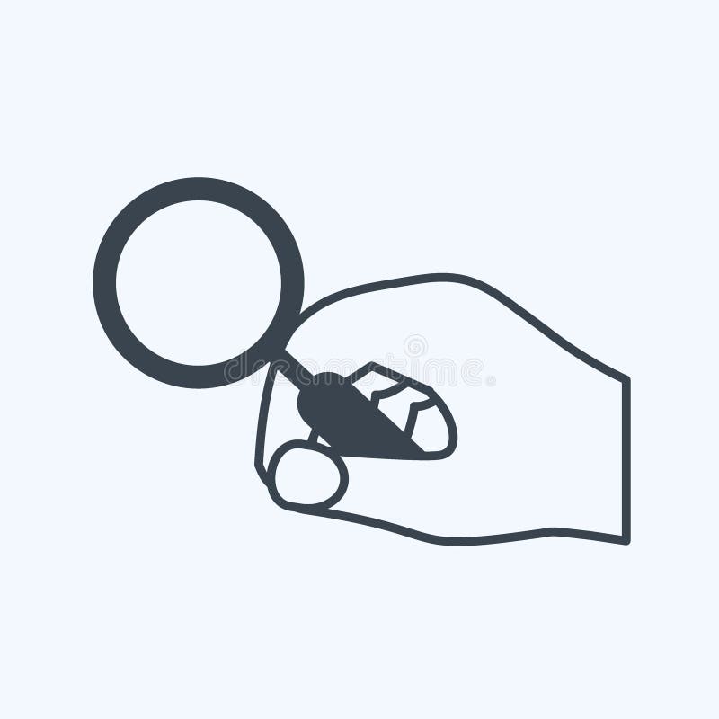 Icon Holding Magnifier. Suitable for Hand Actions Symbol. Glyph Style ...
