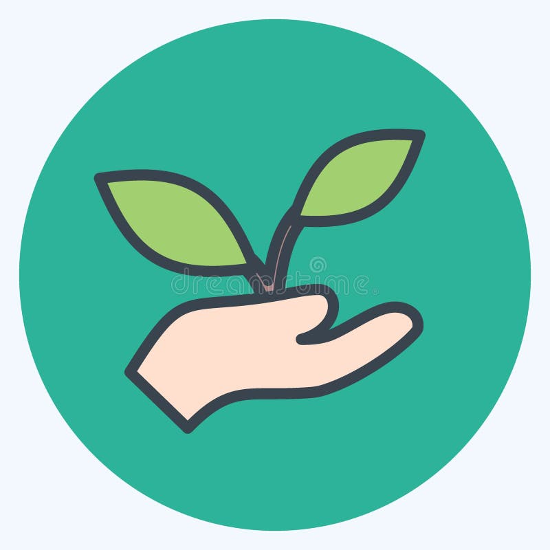 Icon Holding Plants. Suitable for Spring Symbol. Color Mate Style ...