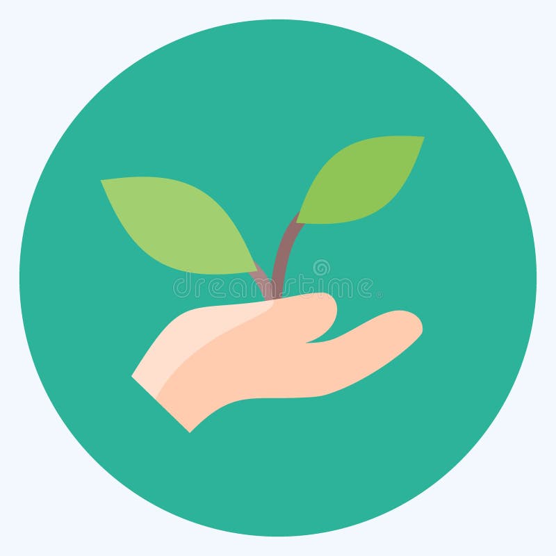 Icon Holding Plants. Suitable for Spring Symbol. Flat Style. Simple ...