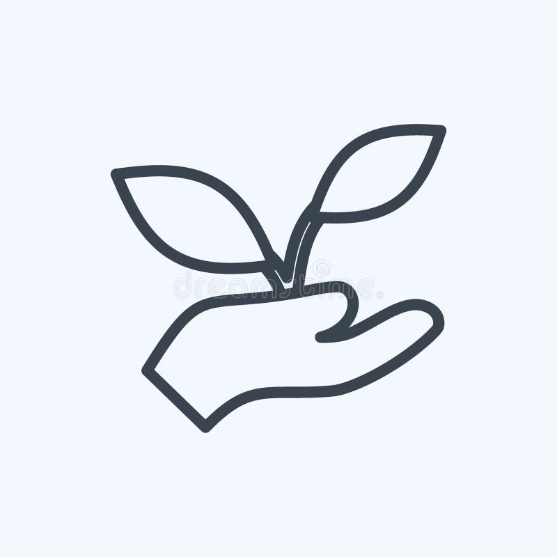 Icon Holding Plants. Suitable for Spring Symbol. Line Style. Simple ...