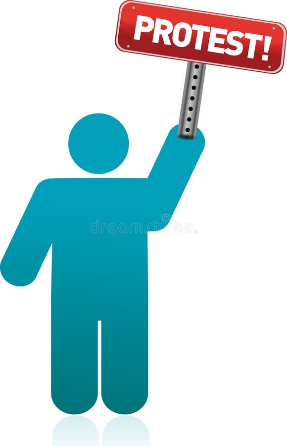 Icon Holding a Protest Sign Illustration Stock Vector - Illustration of ...
