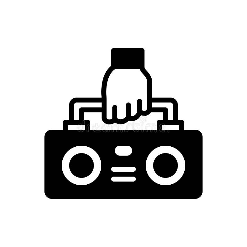 Black Solid Icon for Holding, Tape Recorder and Radio Stock Vector ...