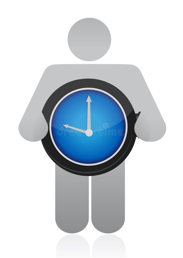 Icon holding a watch stock illustration. Illustration of happy - 27839184
