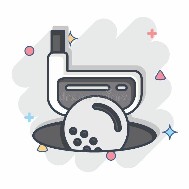 Icon Hole in One. Related To Golf Symbol. Comic Style. Simple Design ...