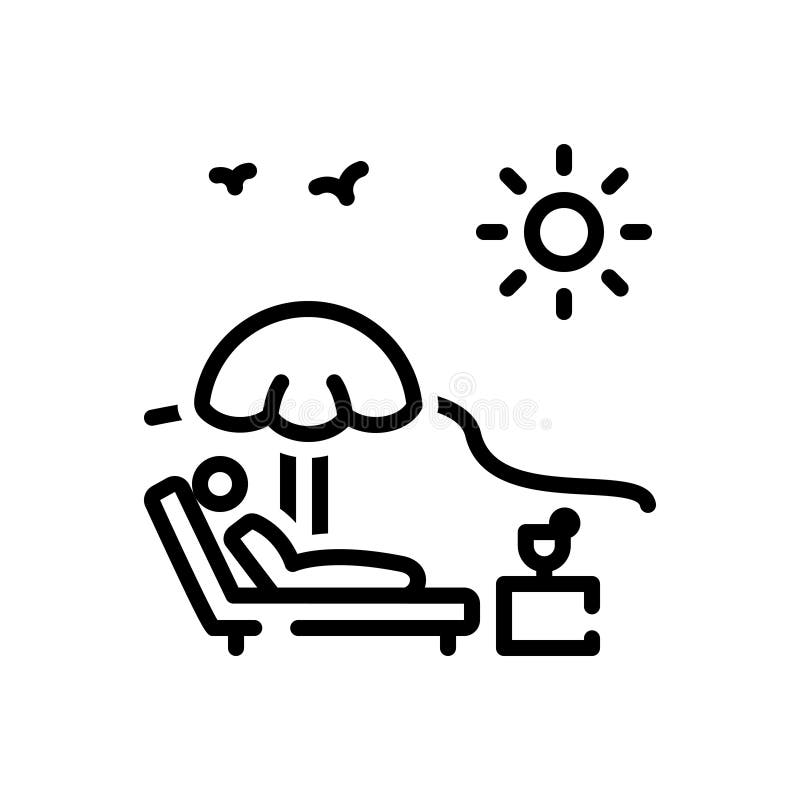 Black Line Icon for Holiday, Vacation and Relax Stock Vector ...
